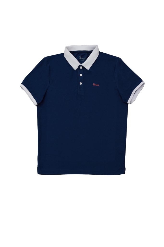 Polo shirt technical with short sleeves and colored collar