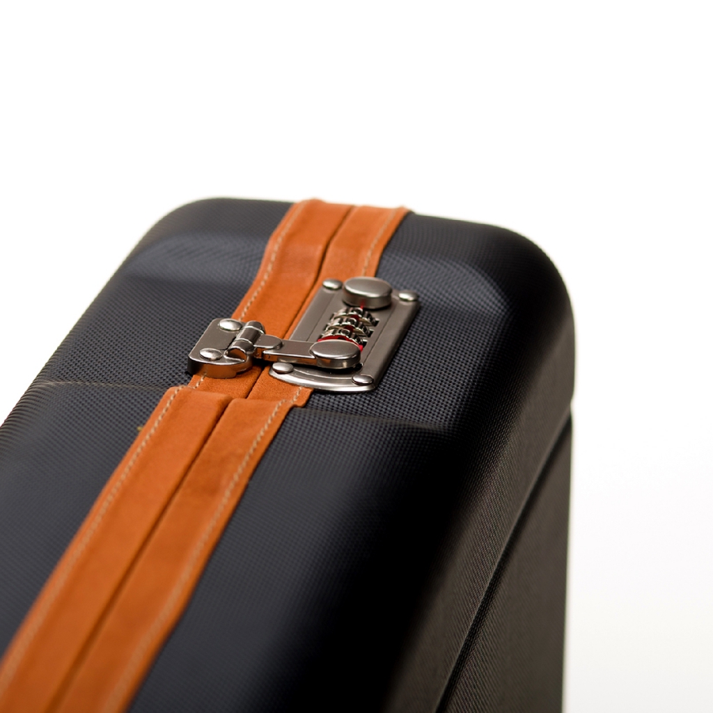 Valigetta in ABS con bordo in pelle per coppia fucili